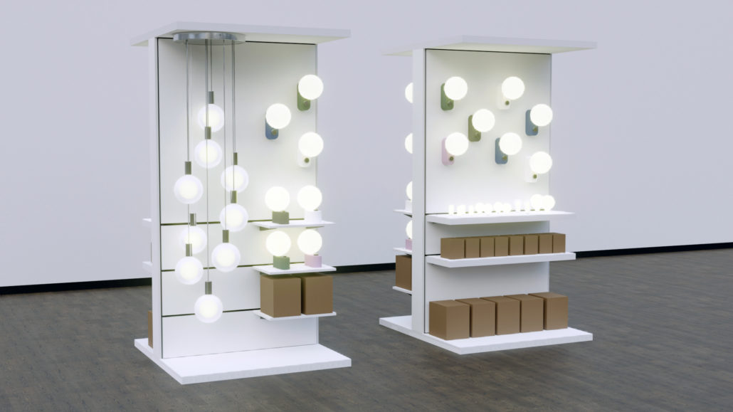 T2 Freestanding Lighting Display - WALLS+FORMS